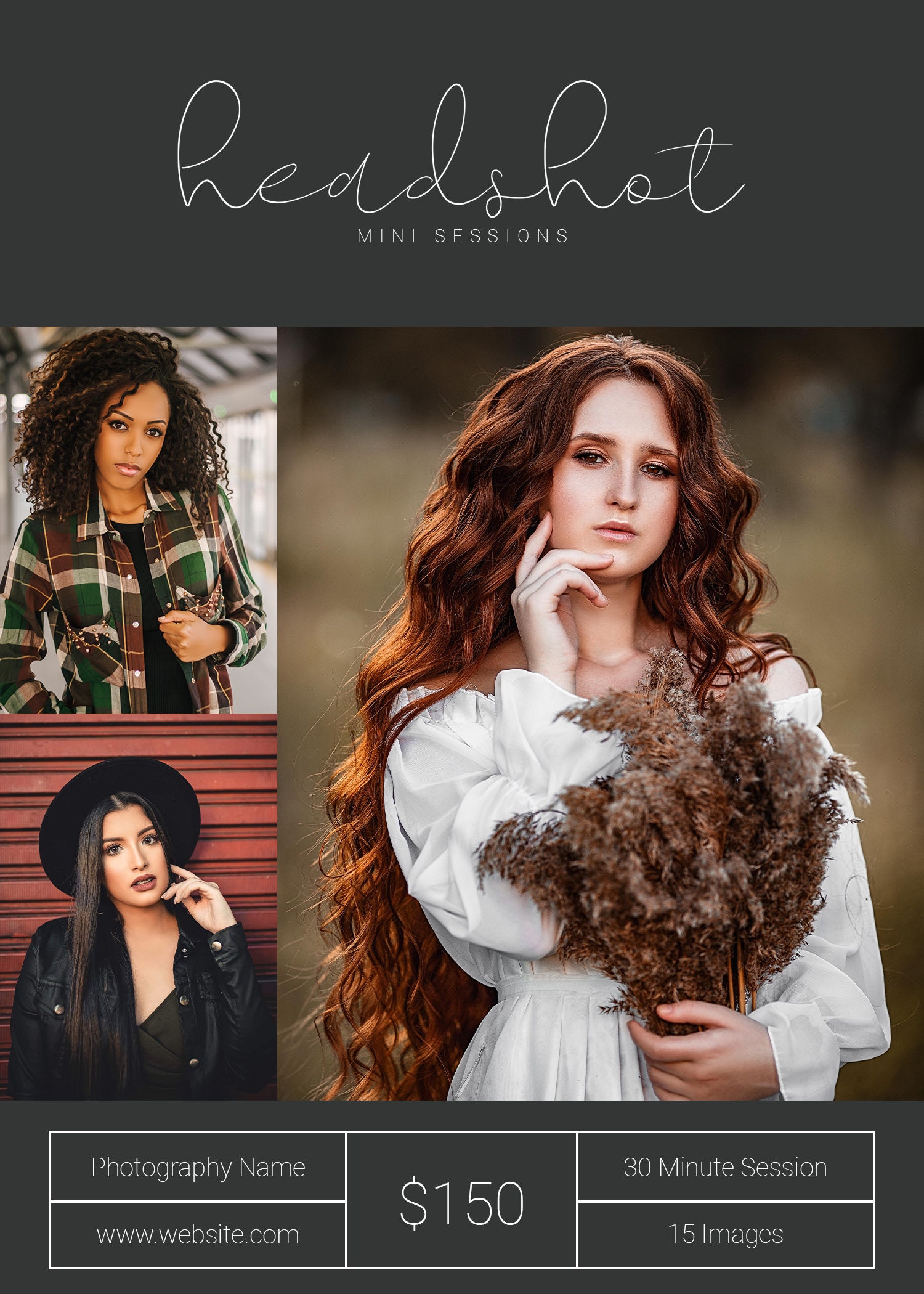 Headshot Template | Headshot Mini Session Template | Headshot Session ...