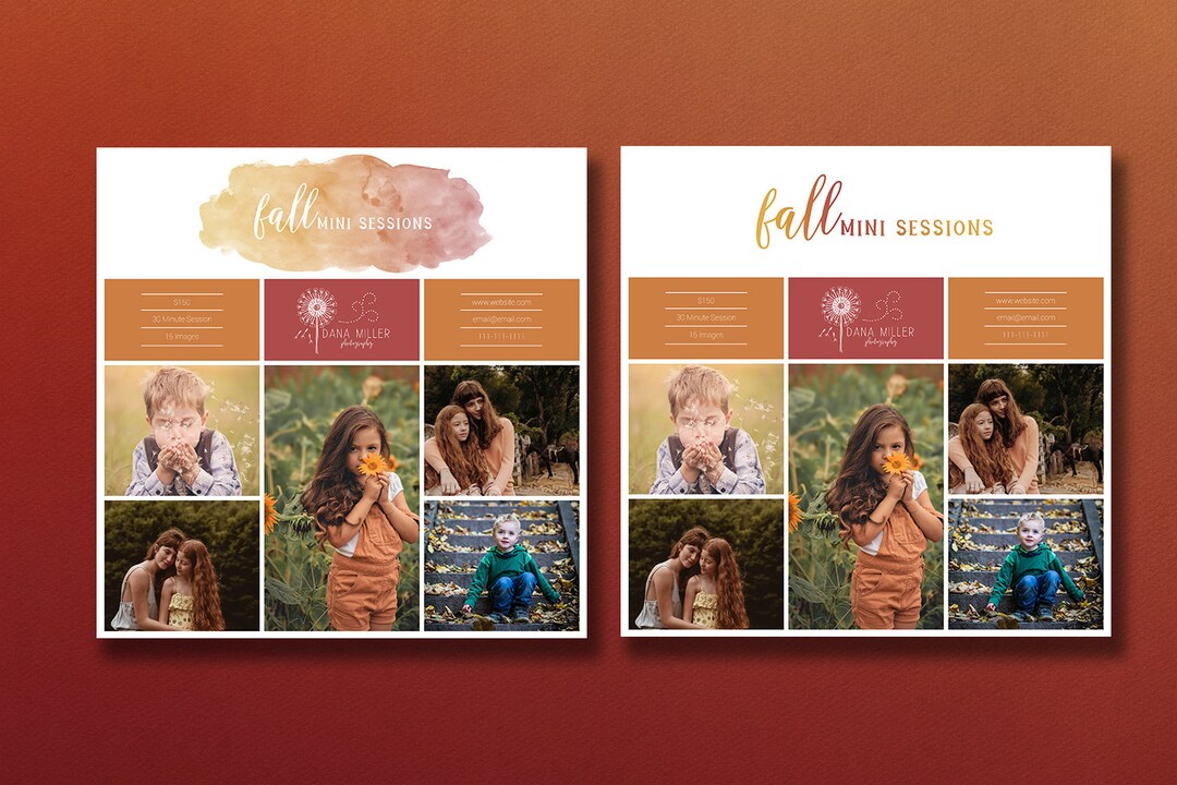 Photoshop Template | Fall Mini Session Template | Fall Template ...