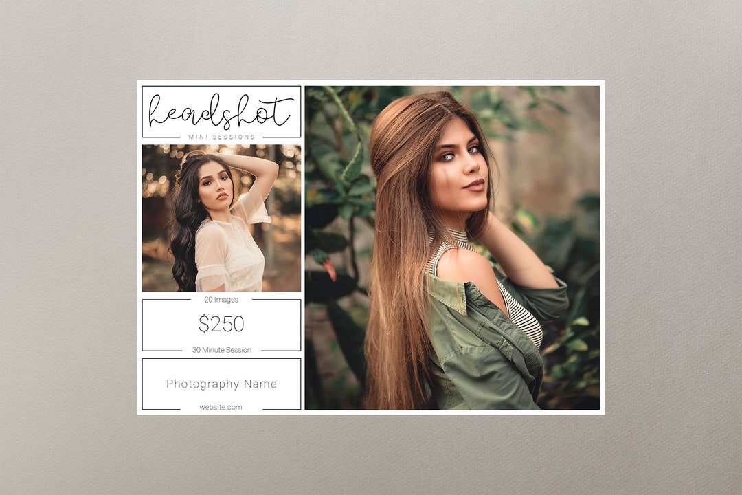 Headshot Template | Headshot Mini Session Template | Headshot Photo ...