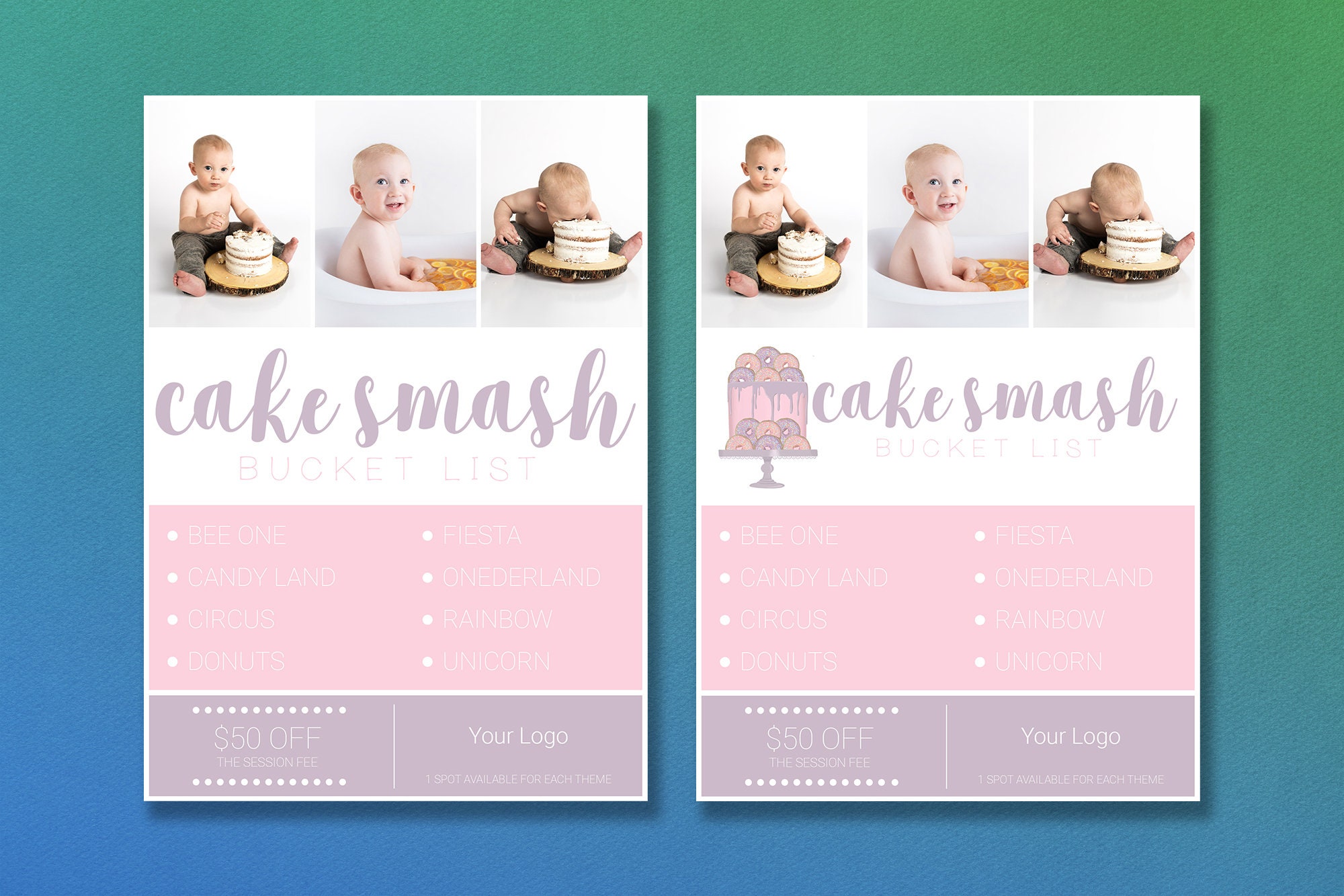 Cake Smash Bucket List Template | Cake Smash Template | Photoshop ...