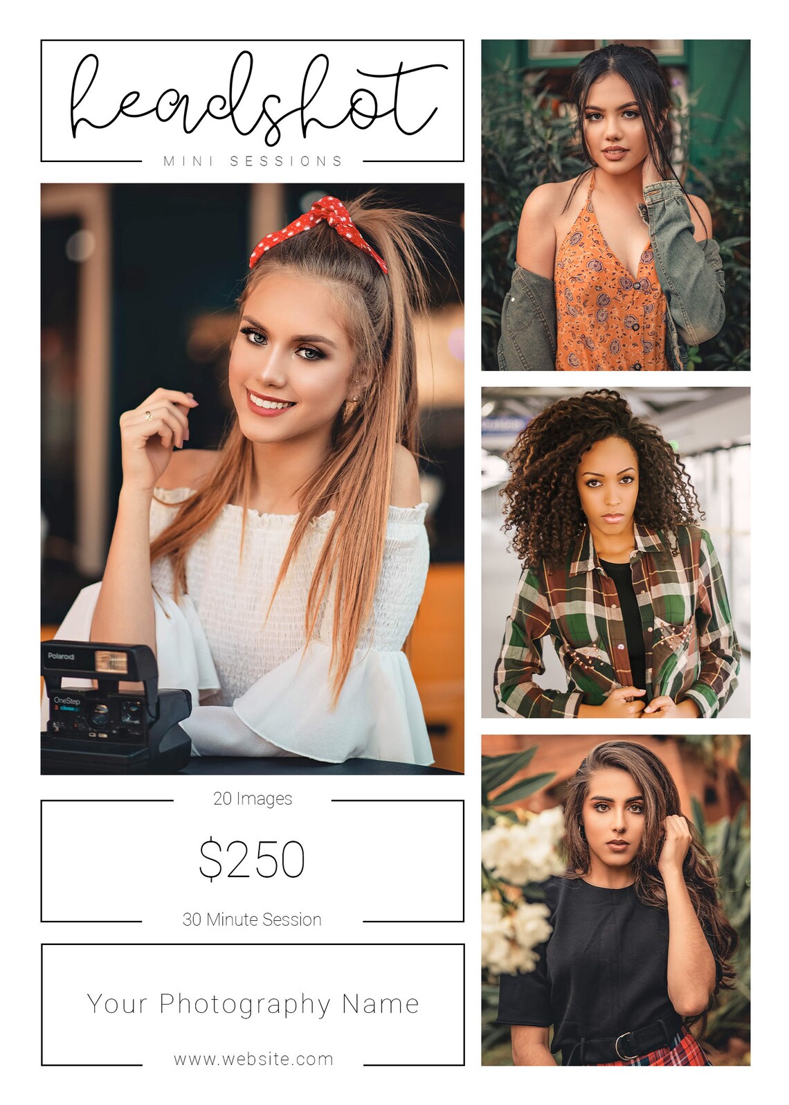 Headshot Template | Headshot Mini Session Template | Headshot Session ...