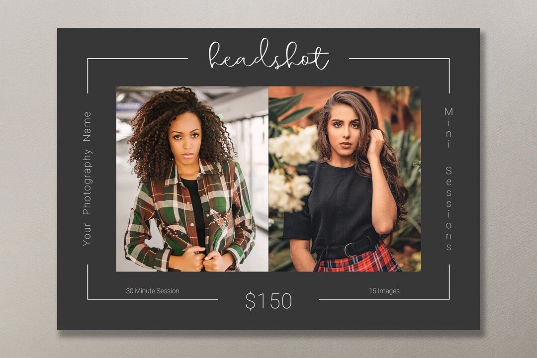 Headshot Photo Template | Headshot Template | Photoshop Template ...