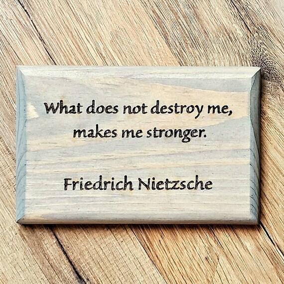 Friedrich Nietzsche Quote Wooden Sign What Does Not Destroy | Etsy