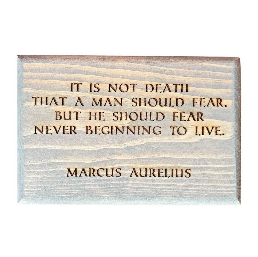 Marcus Aurelius Quote Pine Wood Sign: Stoic Philosophy Decor - Etsy