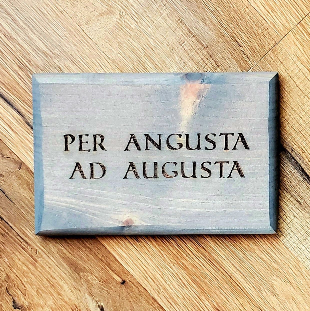 Latin Wood Sign Per Angusta Ad Augusta Through Difficulty | Etsy