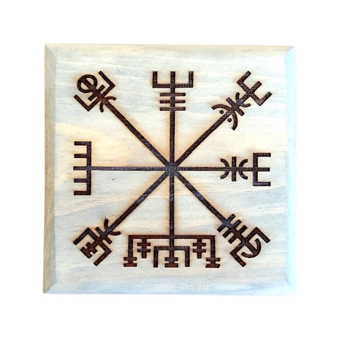 Vegvisir Viking Compass Wayfinder Norse Viking Wooden - Etsy