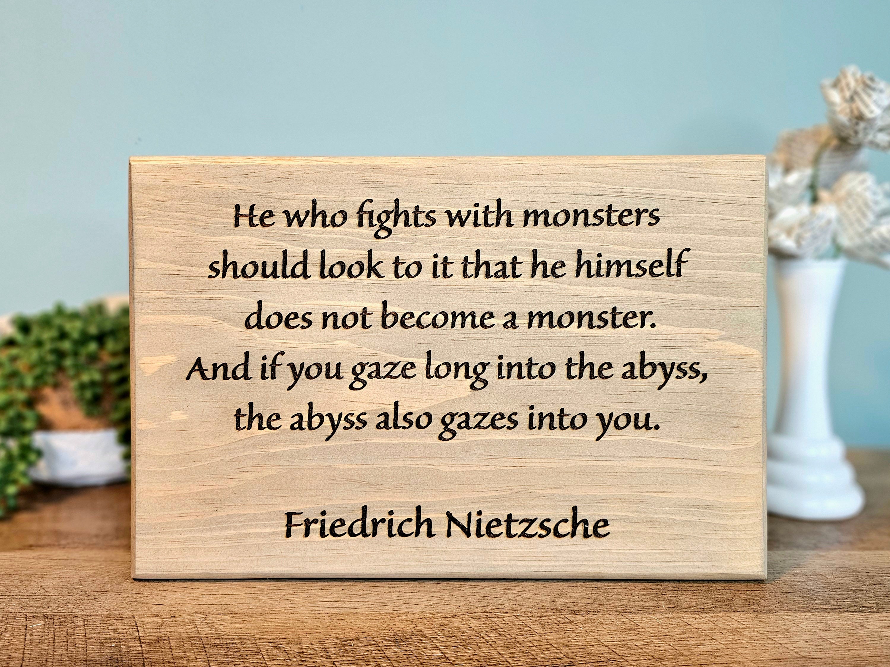 Nietzsche Quote Wooden Sign: Philosophy Gift, Existentialism Decor - Etsy