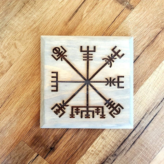 Vegvisir Viking Compass Wayfinder Norse Viking Wooden - Etsy