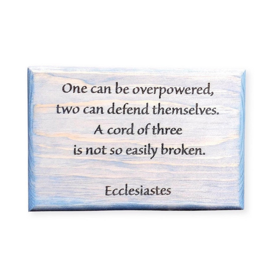 Ecclesiastes Wooden Sign - A Cord of Three is Not so Easily Broken ...