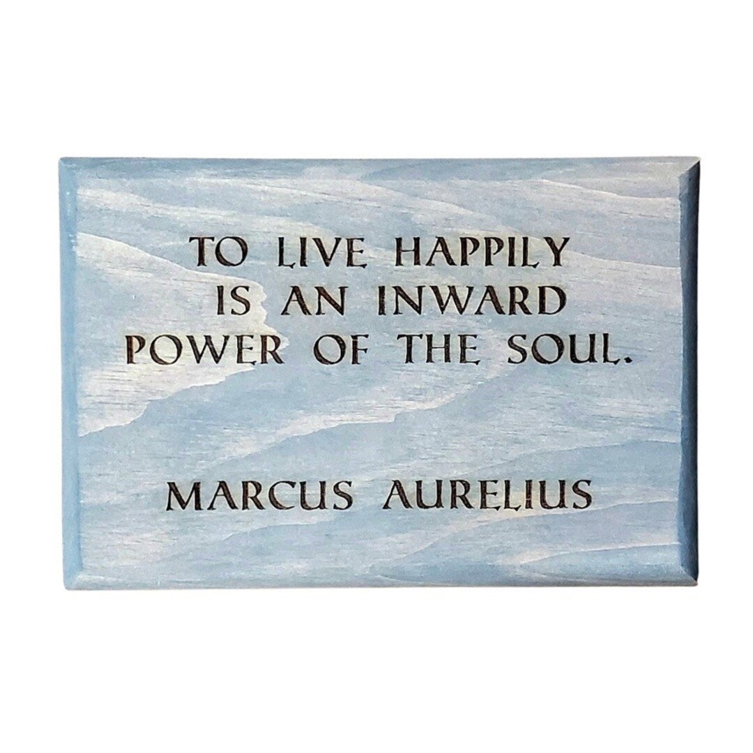 Marcus Aurelius Quote Wooden Sign to Live Happily is an - Etsy