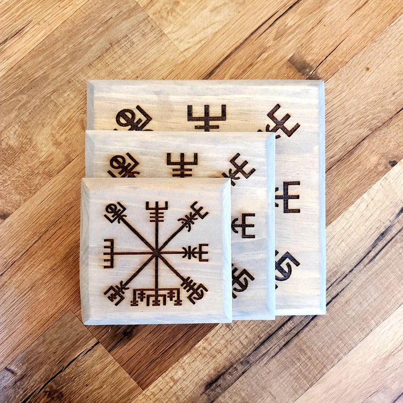Vegvisir Viking Compass Wayfinder Norse Viking Wooden - Etsy