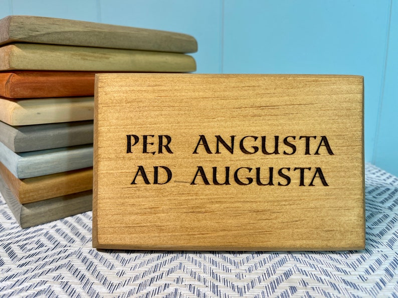Latin Wood Sign per Angusta Ad Augusta Through Difficulty - Etsy