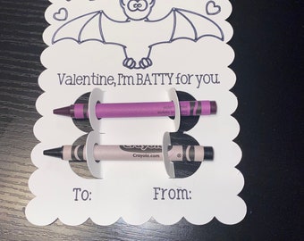 Batty for You Valentines Coloring Page - Etsy