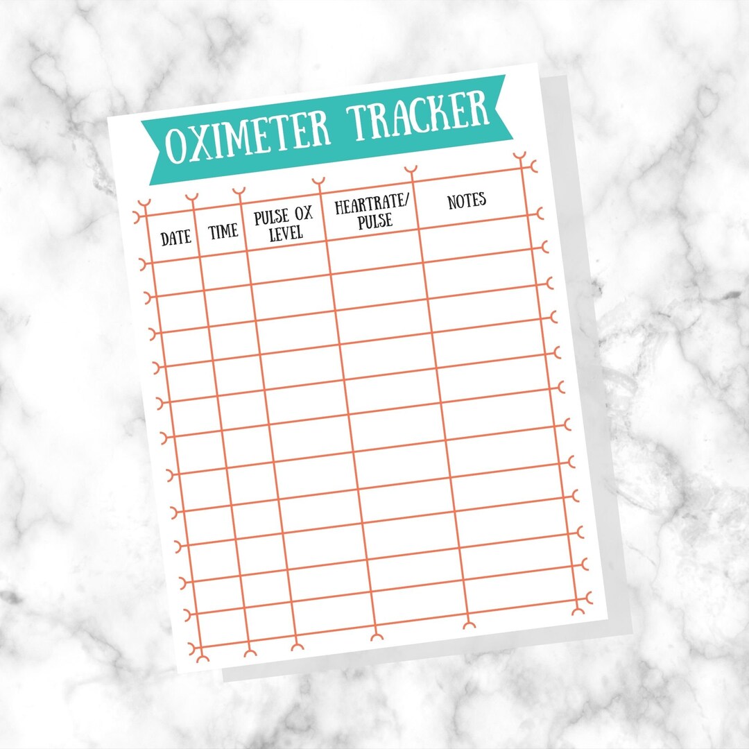 Oximeter Tracker Printable Instant Download - Etsy