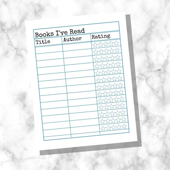 Books I've Read Library Card Tracker Printable Instant | Etsy