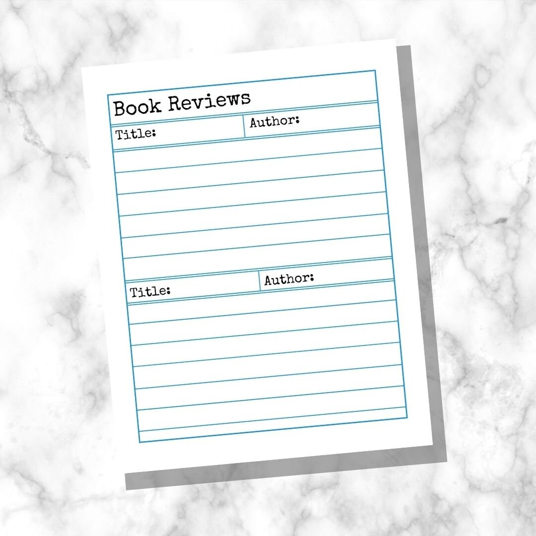 Book Review Library Card Printable Instant Download - Etsy