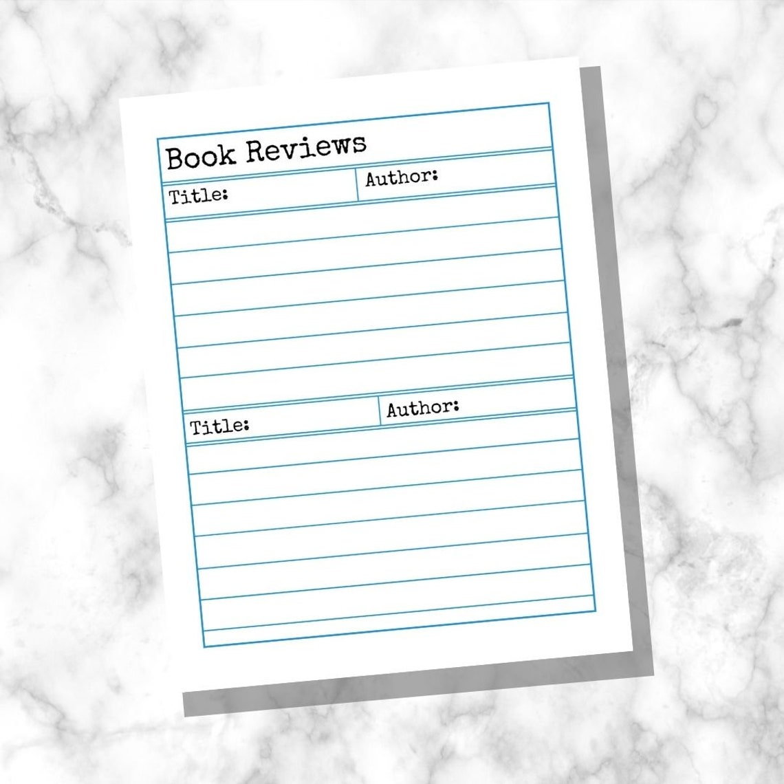 Book Review Library Card Printable Instant Download | Etsy