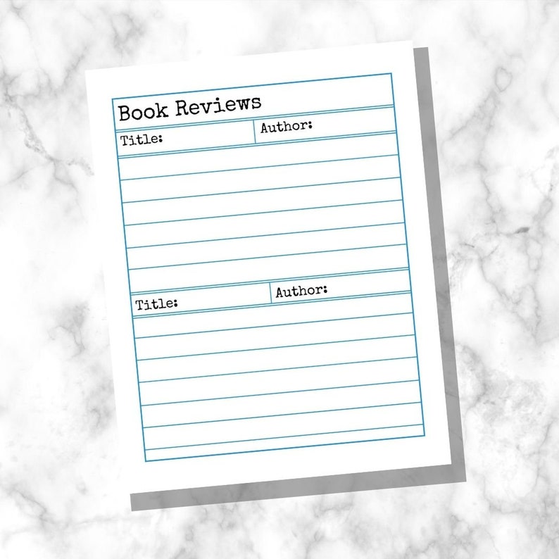 Book Review Library Card Printable Instant Download | Etsy