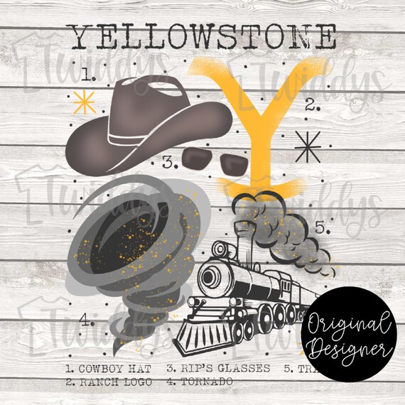 Yellowstone Chart Digital Design Yellowstone Chart PNG | Etsy