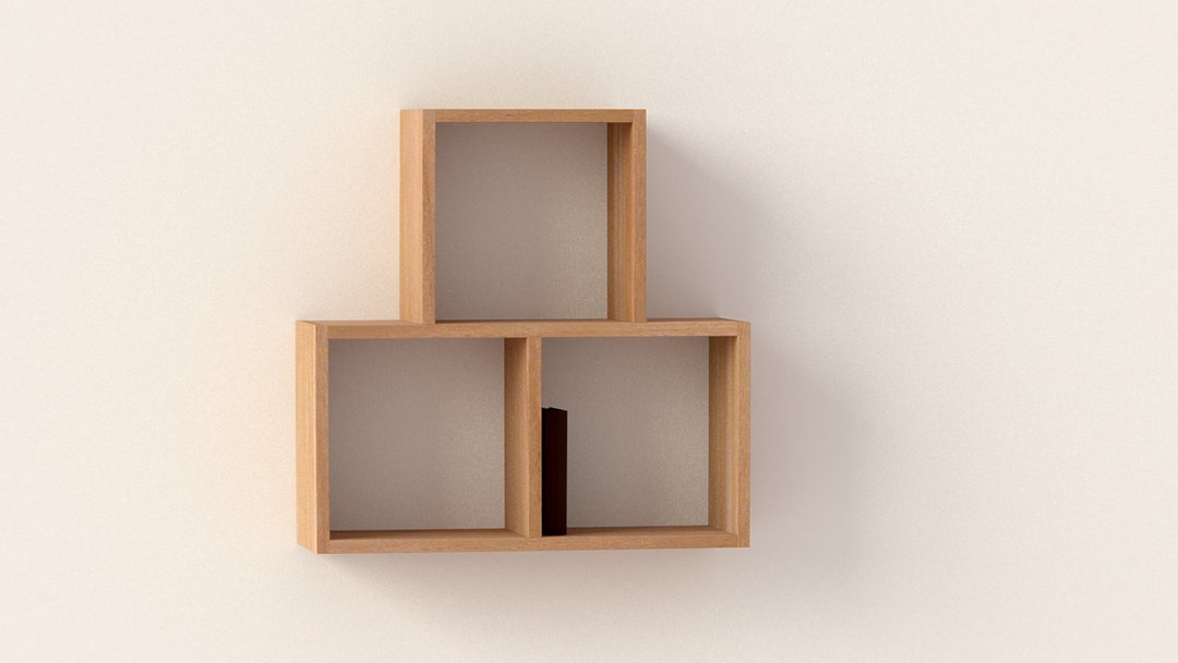 Wall Shelf Bookcase triangle Made of Beech pictured or Other Types of ...