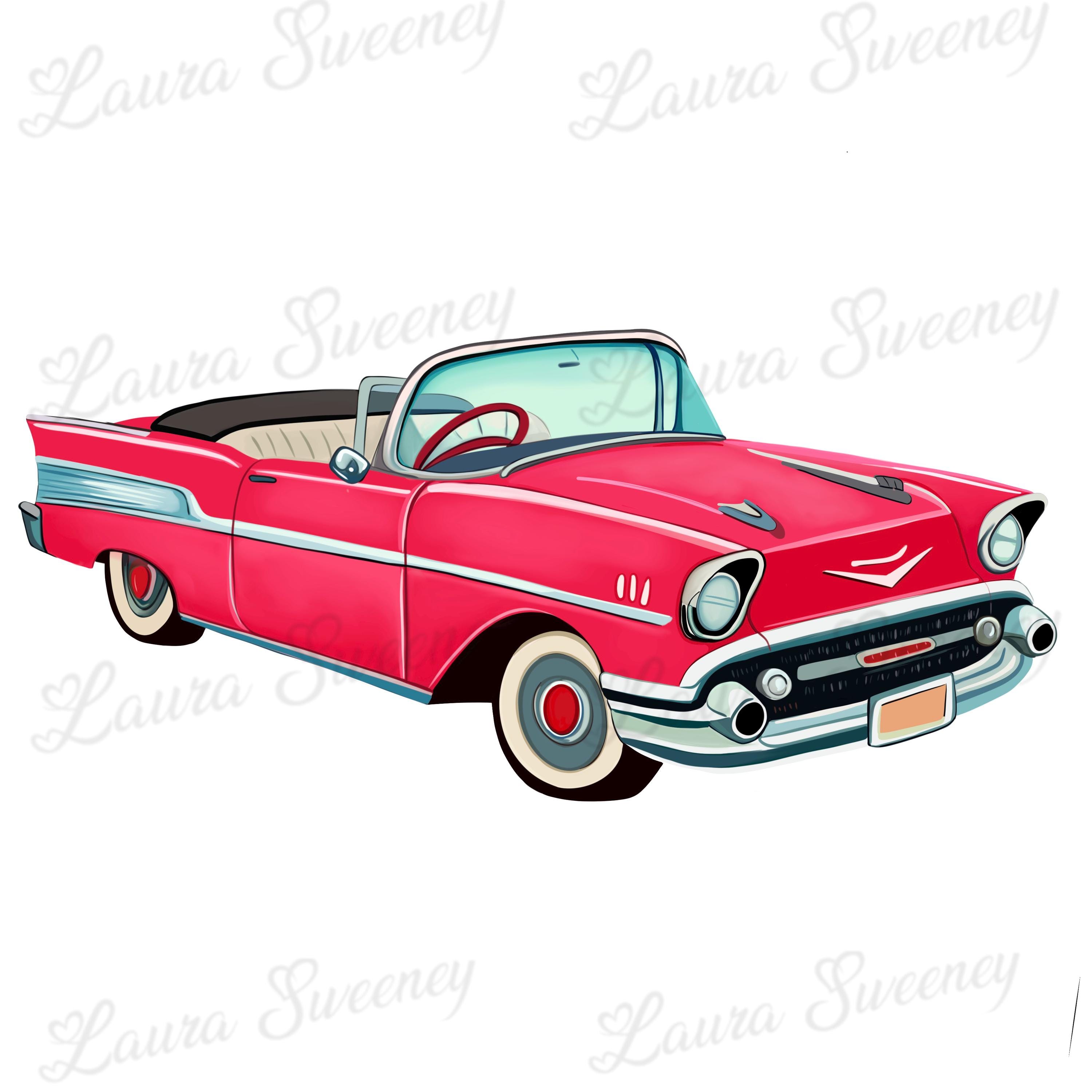 50s Theme Clipart | Retro Diner Aesthetic | Romantic 1950s PNG Set ...
