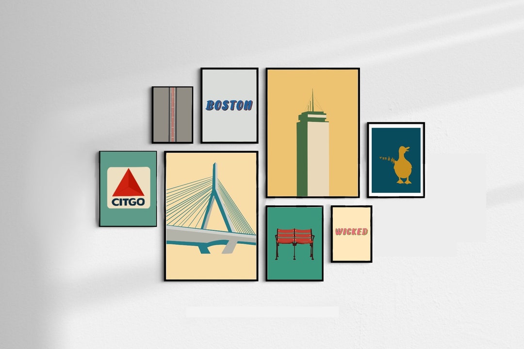 Boston City Art, Painting, Wall Art, Freedom Trail, Zakim Bridge, Citgo ...