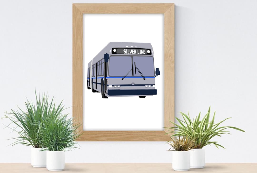 Boston Trains Art, Subway Painting Art, the T, Silver Line, MBTA ...