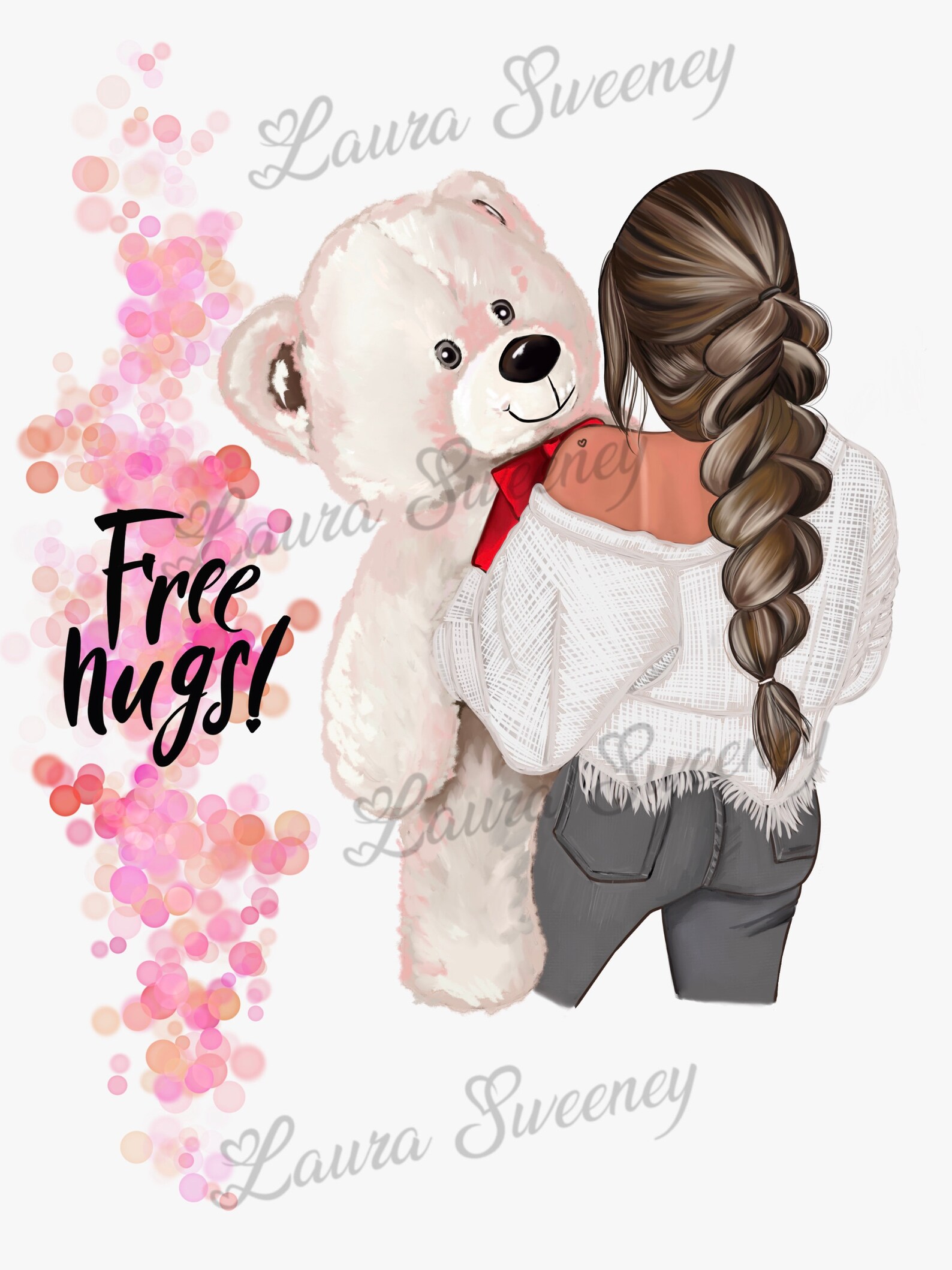 Cute Girl With Teddy Bear Clipart Teddy Bear Clipart Girl - Etsy