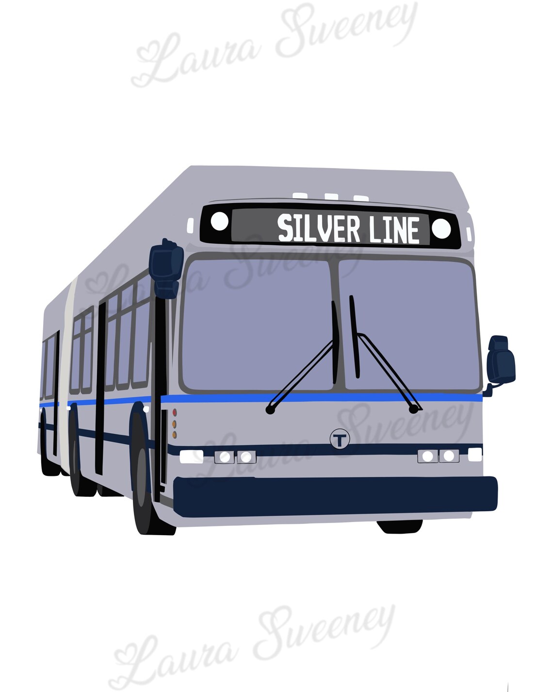 Boston Trains Art, Subway Painting Art, the T, Silver Line, MBTA ...