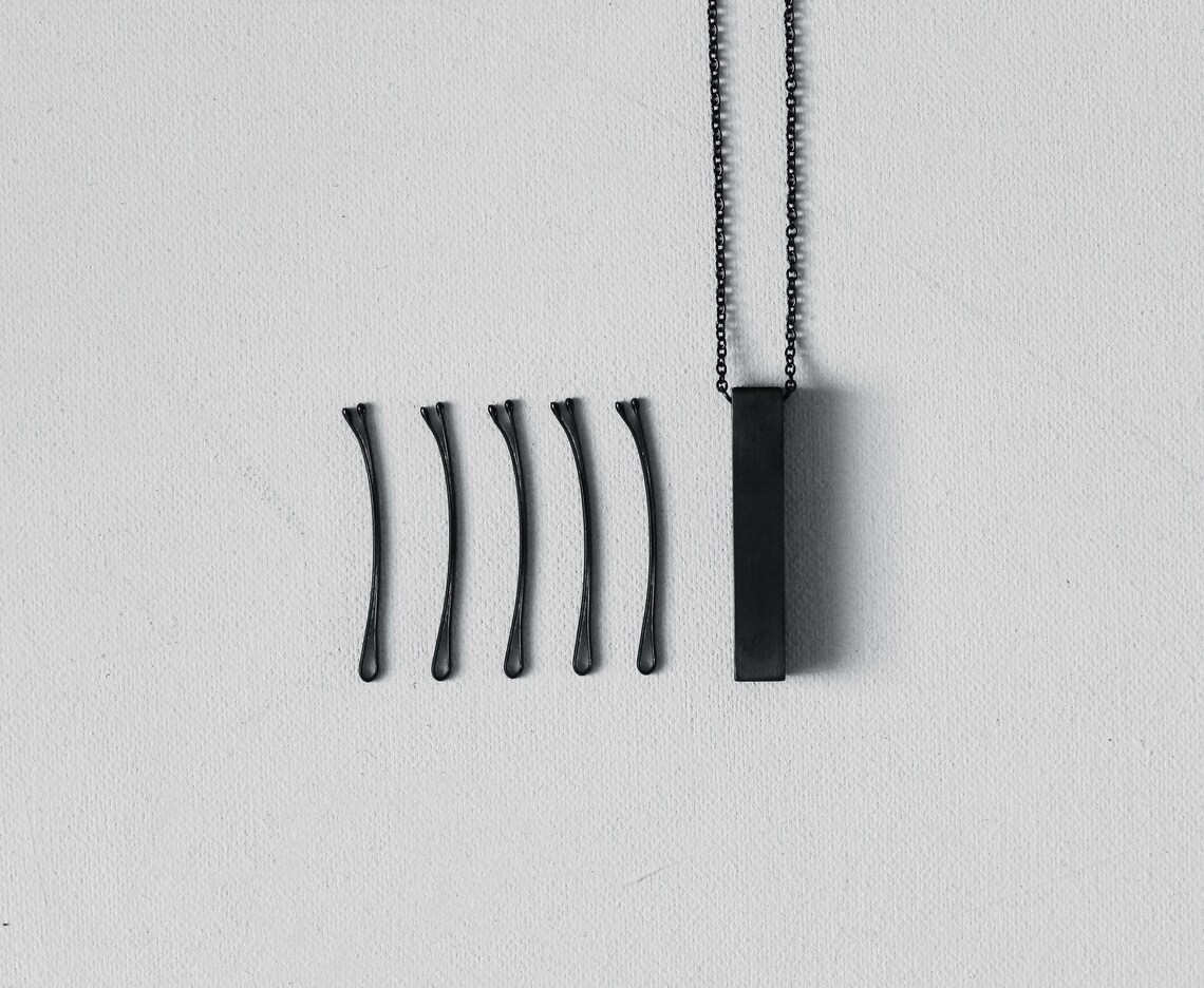 The Bobi Necklace Bobby Pin Storage Necklace Black - Etsy