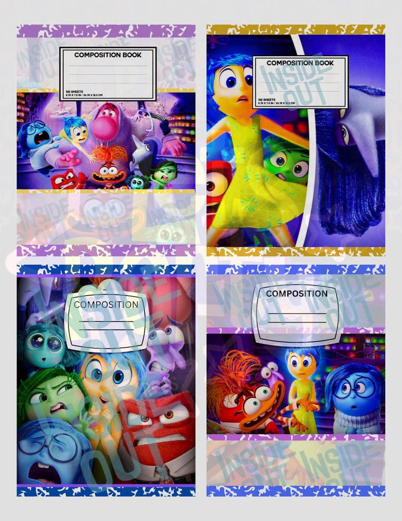 Composition Notebook Cover Inside Out 4 Digital Files - Etsy