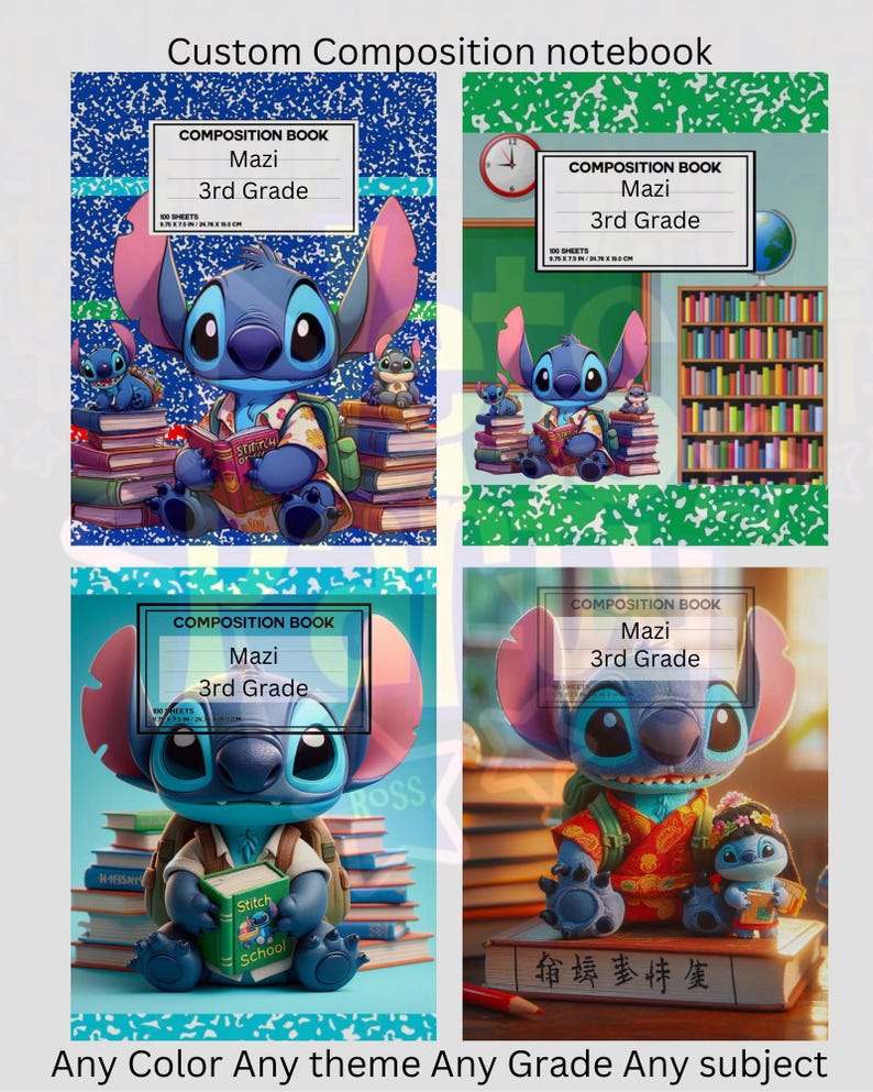 Composition Notebook Cover Stitch Theme Digital Download Can Be Resized ...