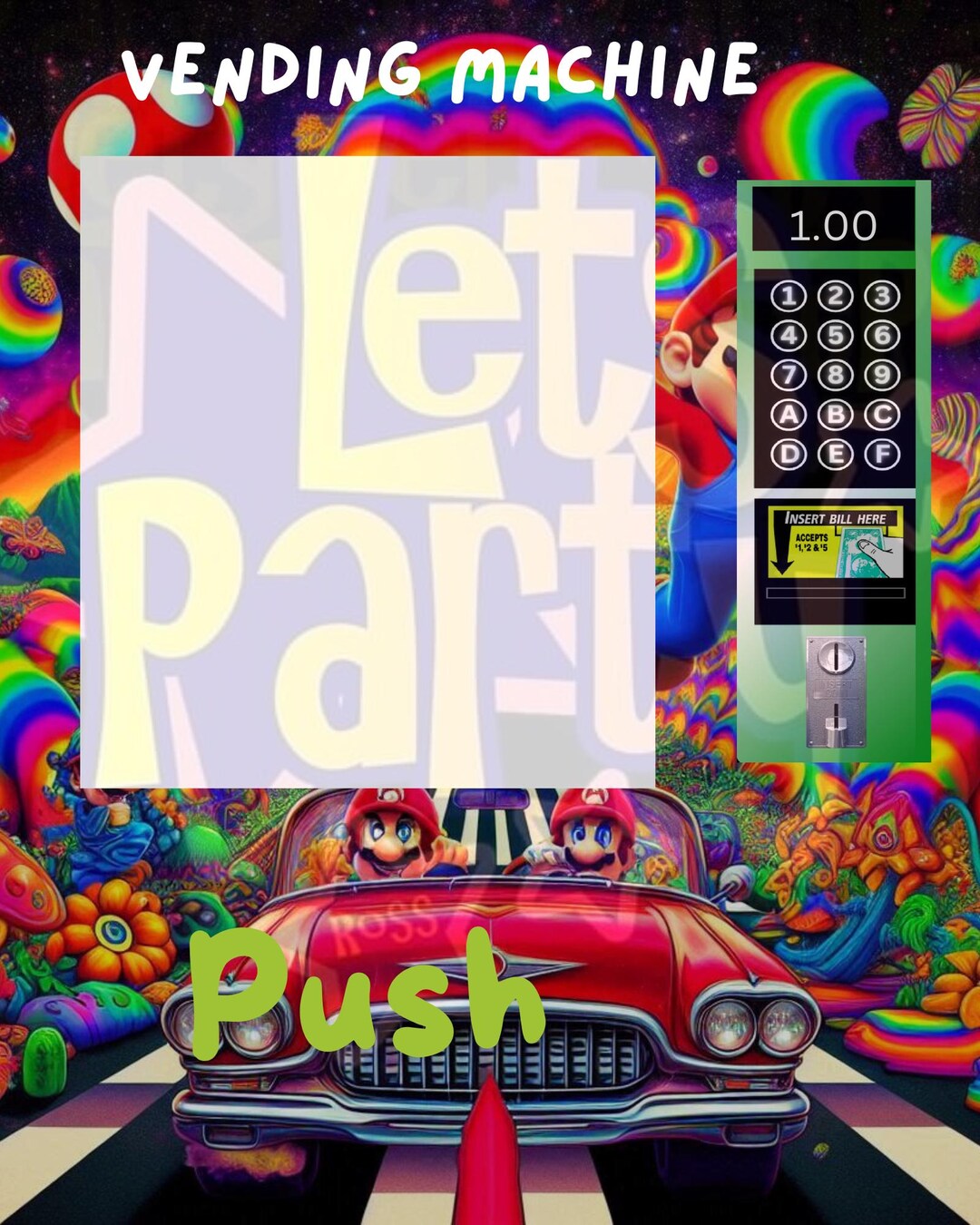 Psychedelic Super Mario Image and Vending Machine 16x20 Digital Images ...