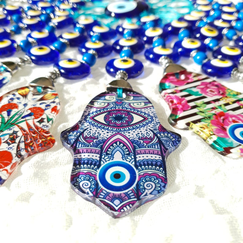 Hamsa and Evil Eye Wall Hanging Nazar Boncuk Hand of | Etsy