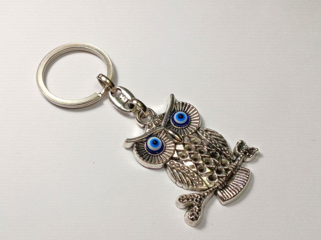 Owl Evil Eye Keychain, Nazar Boncuk, Turkish Greek Eye, Promotion Gift ...