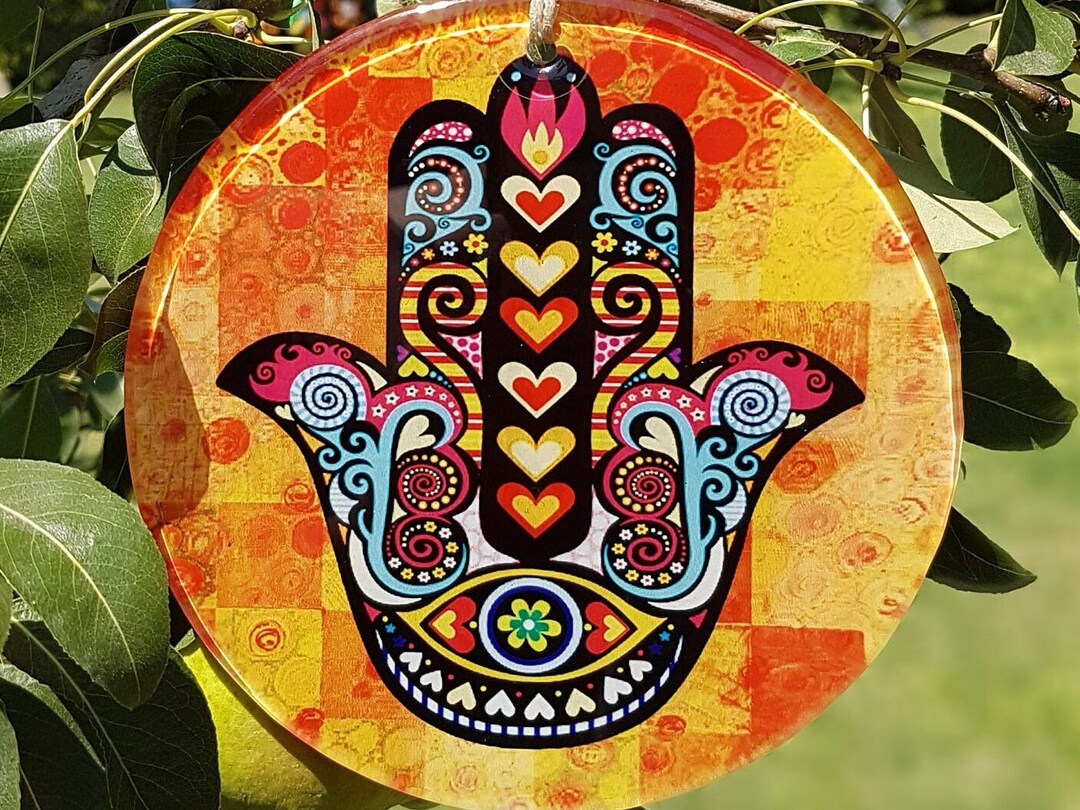 Printed Glass Hand of Fatima Hamsa Wall Decor Hand of Fatima - Etsy