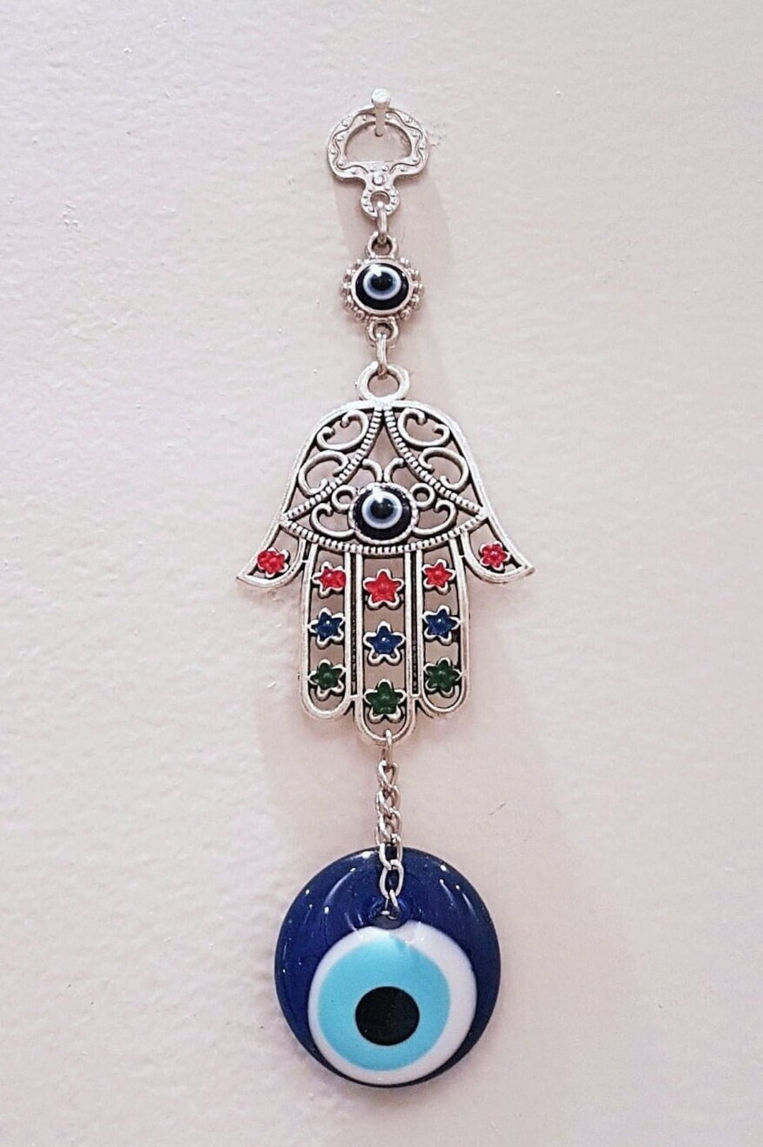 Hamsa & Evil Eye Hand of Fatima Wall Hanging Christmas - Etsy