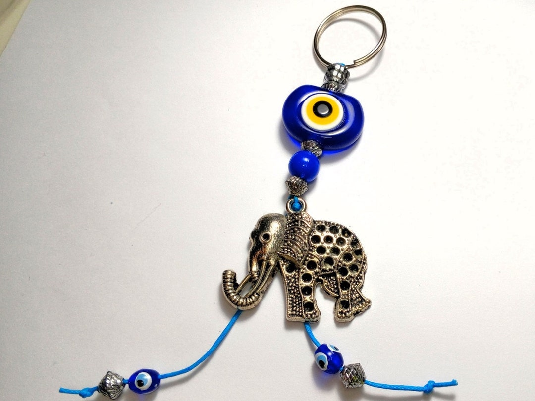 Elephant Evil Eye Keychain, Nazar Boncuk, Turkish / Greek Eye, Promotion Gift, Charm, Favor ...