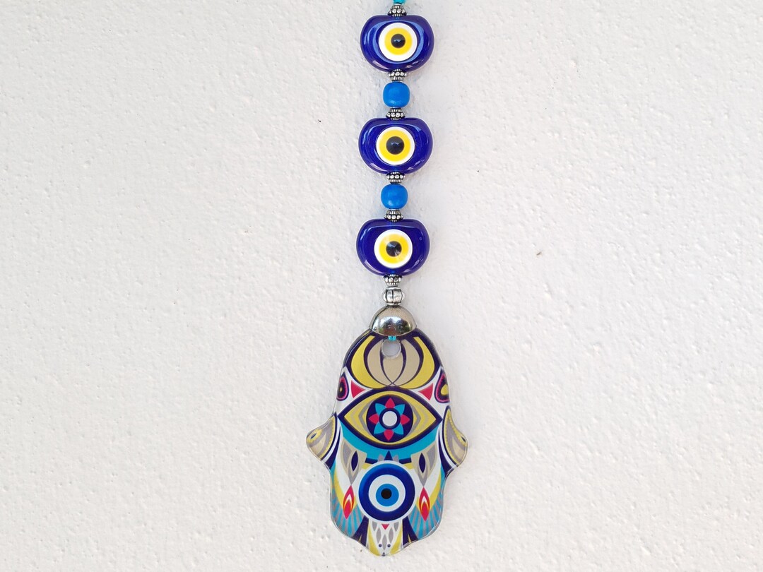 Glas Hand von Fatima Hamsa Wanddekor, Hamsa und Böses Auge Wandbehang ...