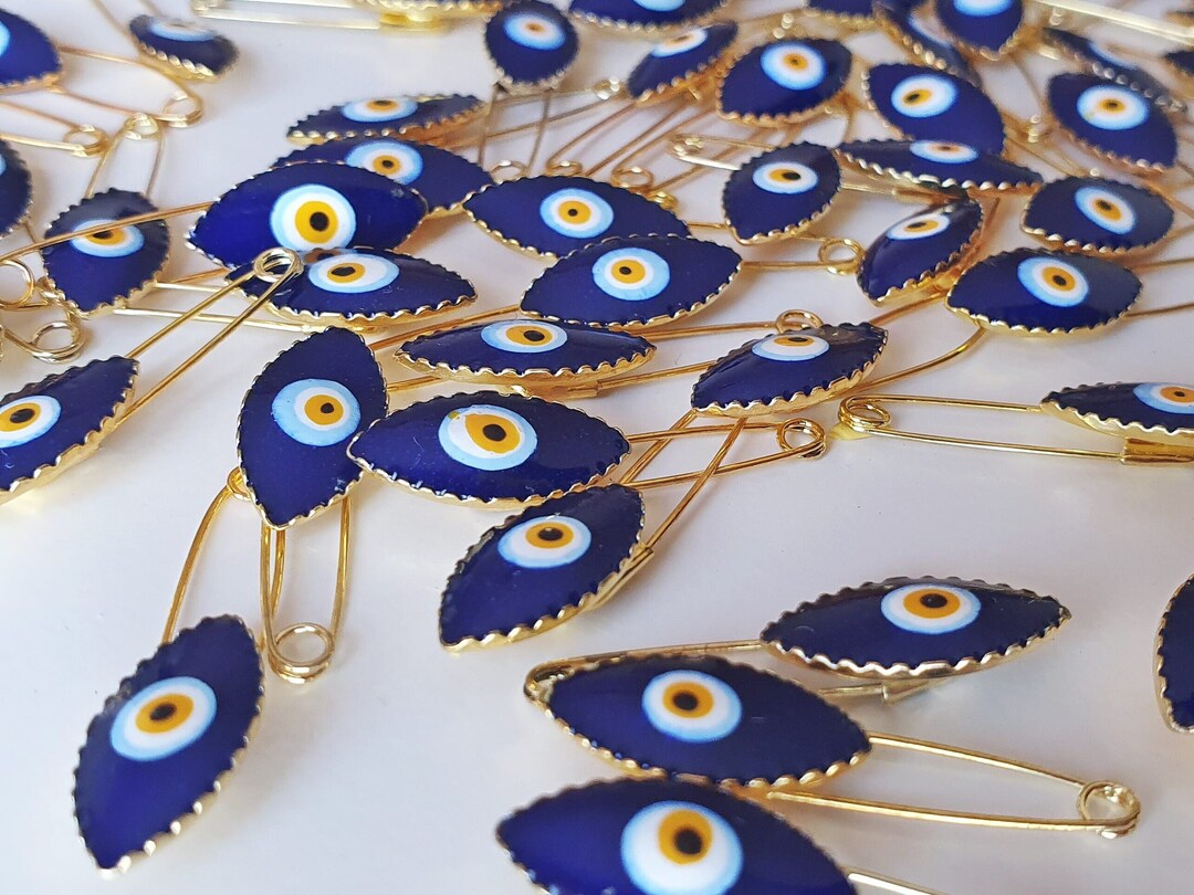 Evil Eye Pin, Eye Shaped Dark Blue Stroller Pin, Evil Eye Brooch, Gift ...
