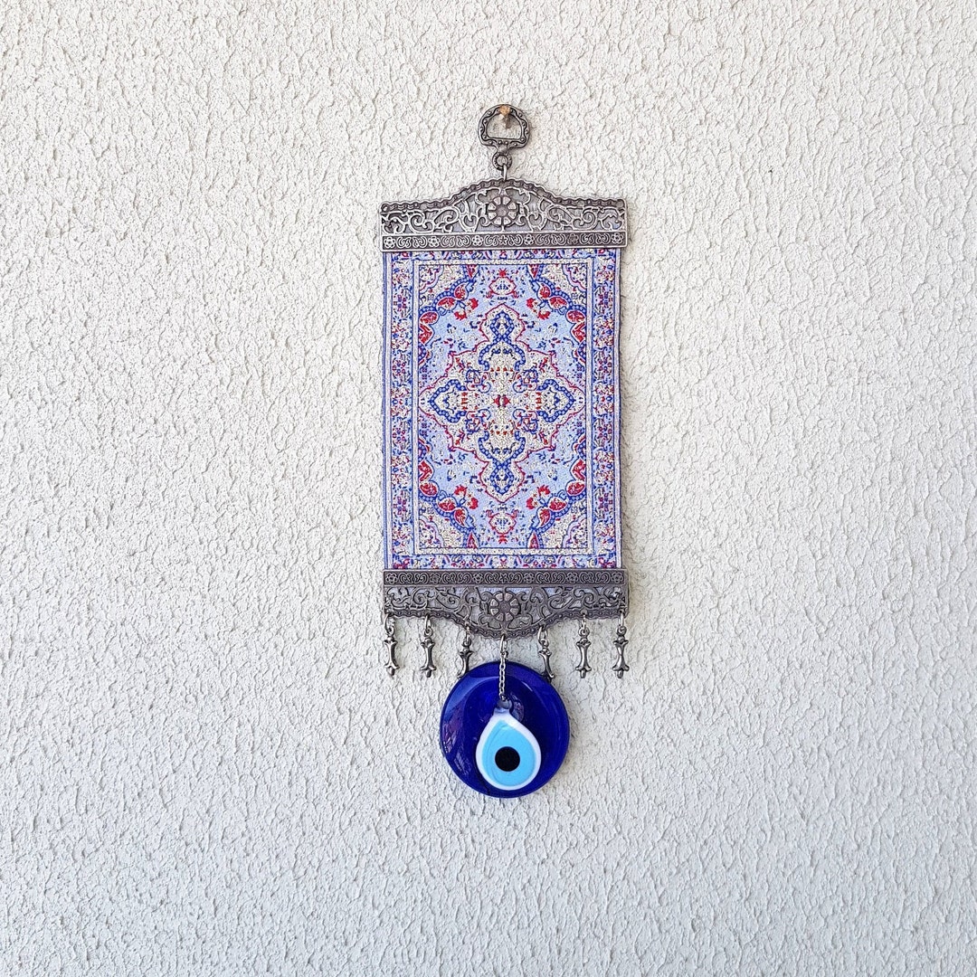 Evil Eye Miniature Carpet, Traditional Rug, Kilim, Nazar, Blue Eye ...