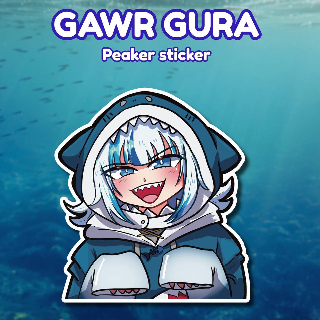 Gawr Gura Peaker Sticker - Etsy