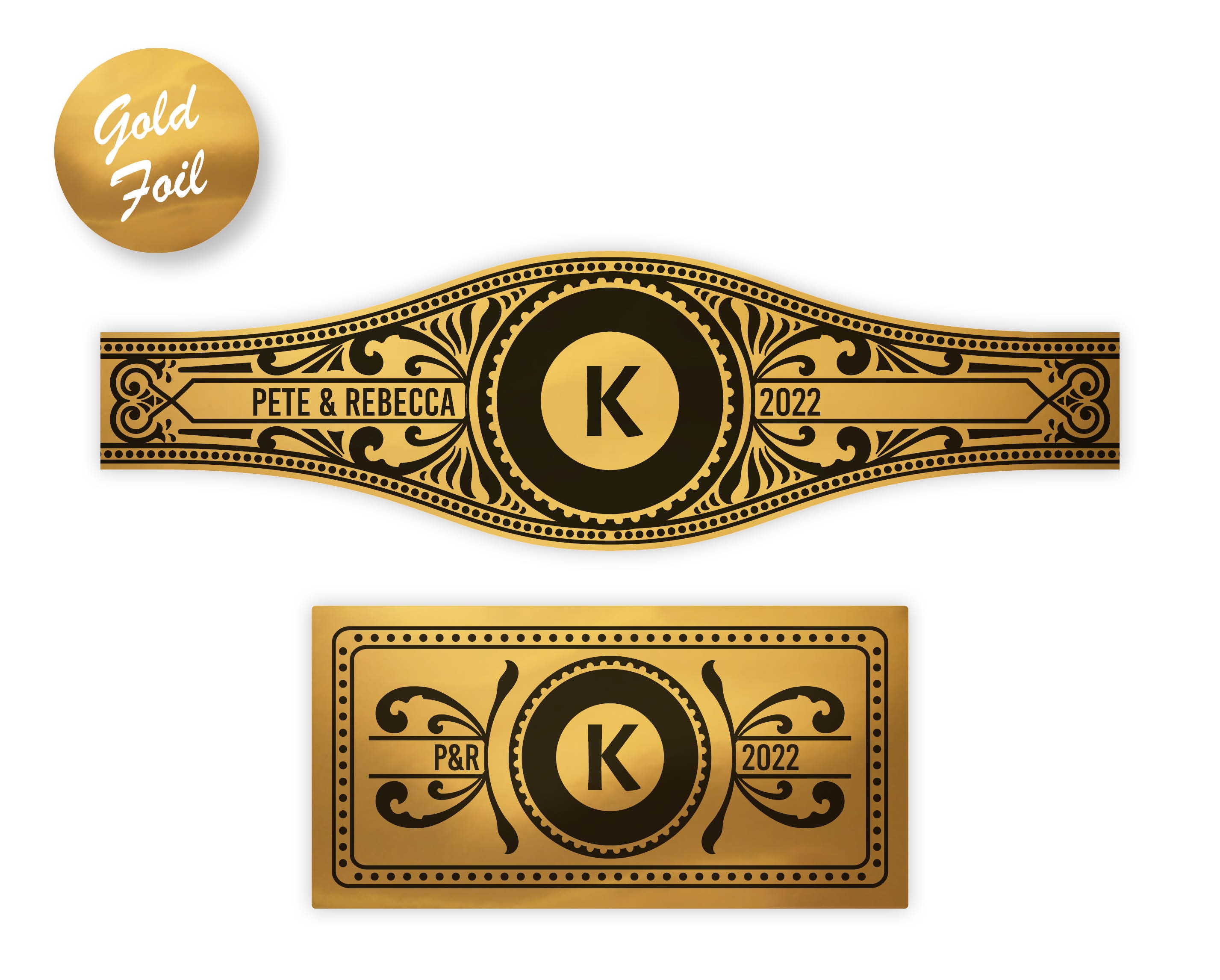 Vintage Gold Foil Cigar Labels Personalized Cigar Sticker - Etsy
