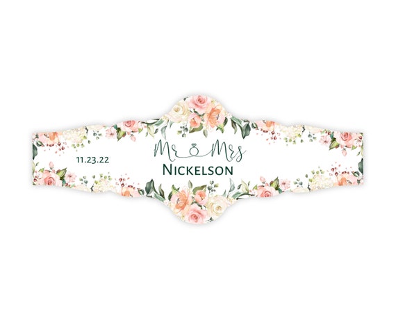 Wedding Cigar Labels Personalized Cigar Bands Watercolor | Etsy