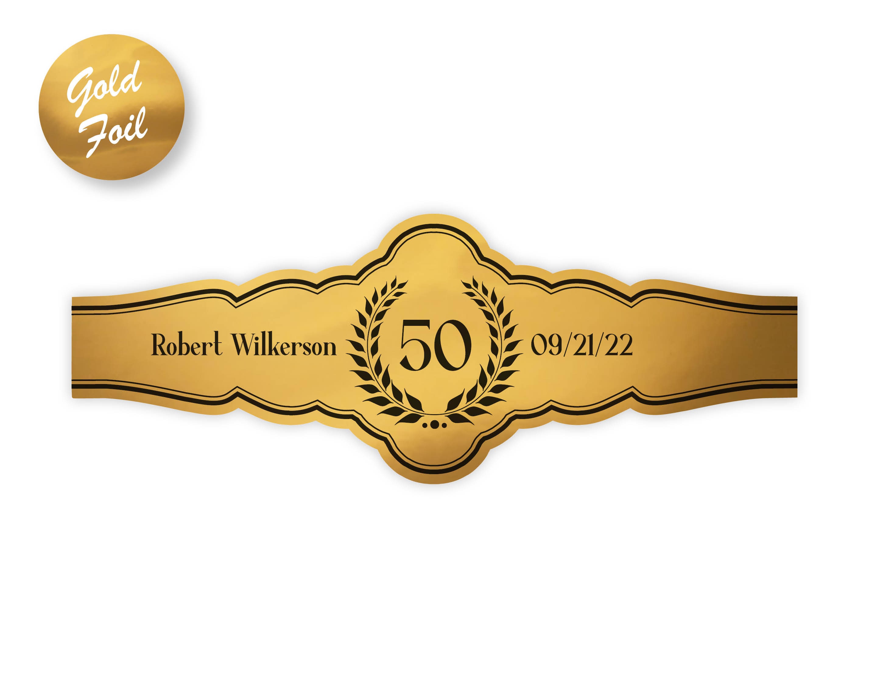 Gold Foil Birthday Cigar Labels 20 Labels Personalized | Etsy