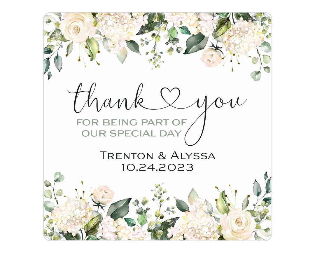 Wedding Favor Stickers, Wedding Thank You Stickers, Personalized Favor ...