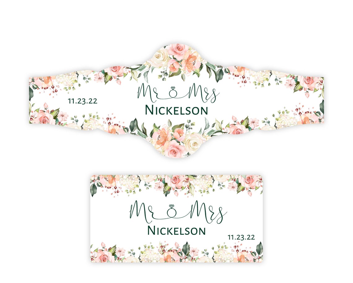 Wedding Cigar Labels Personalized Cigar Bands Watercolor - Etsy