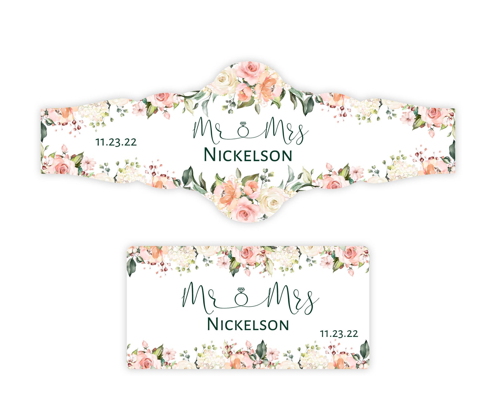 Wedding Cigar Labels Personalized Cigar Bands Watercolor - Etsy