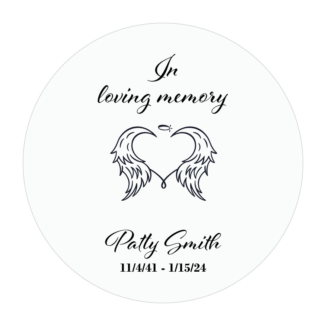 Memorial Stickers, in Loving Memory Stickers, Personalized Angel Wing ...