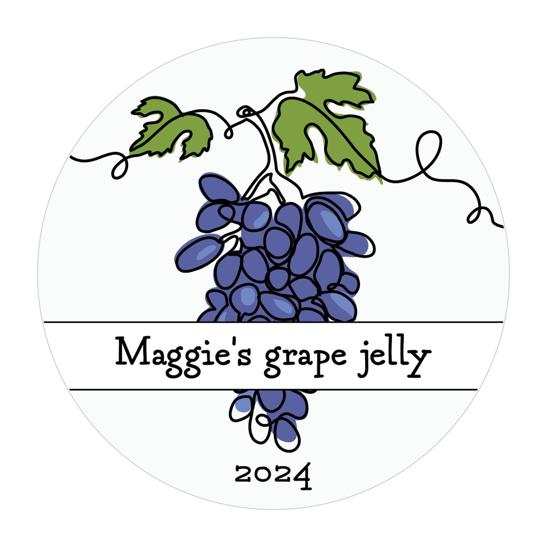 Grape Jelly Labels, Homemade Personalized Jar Stickers, Canning Labels ...